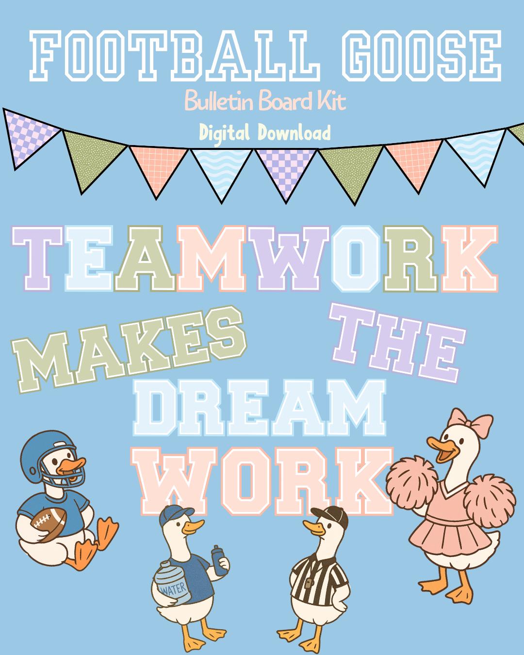 Football Goose Bulletin Board Kit: Classroom Decor (digital Download ...