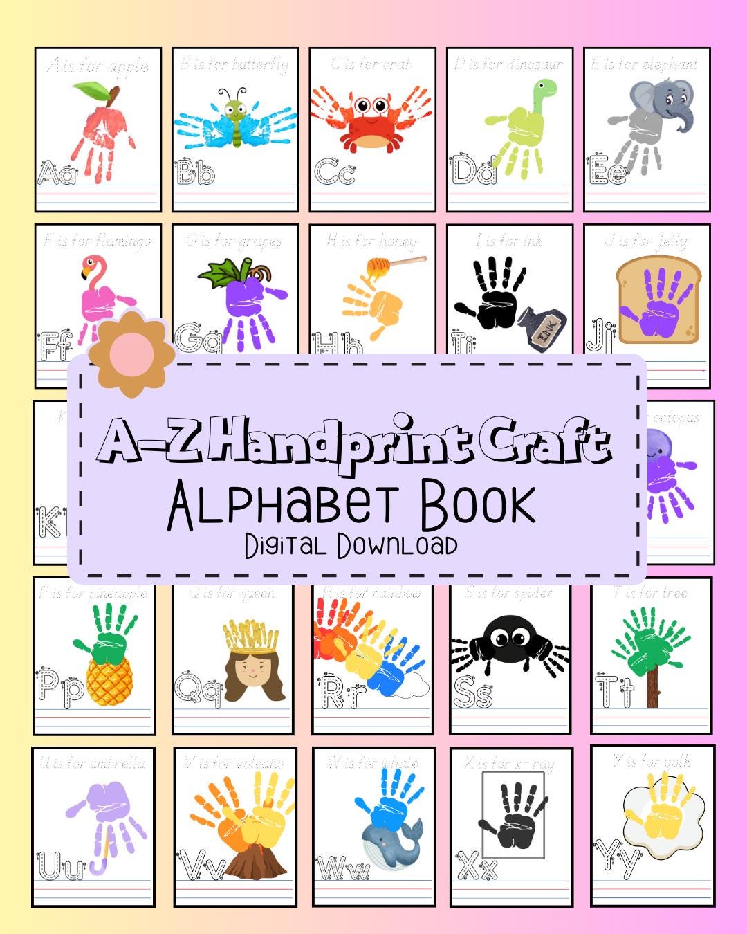 Alphabet Handprint Craft| Preschool & Kindergarten Letter Writing ...