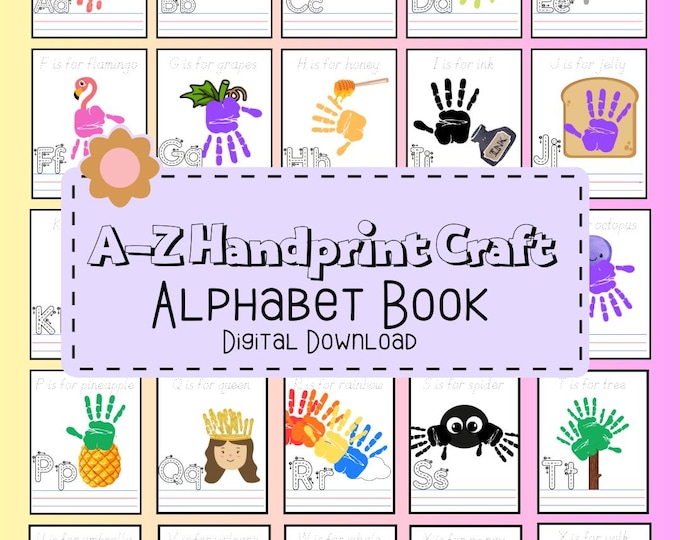 Alphabet Handprint Art Template|preschool ABC Art| Easy ABC Craft|abc ...