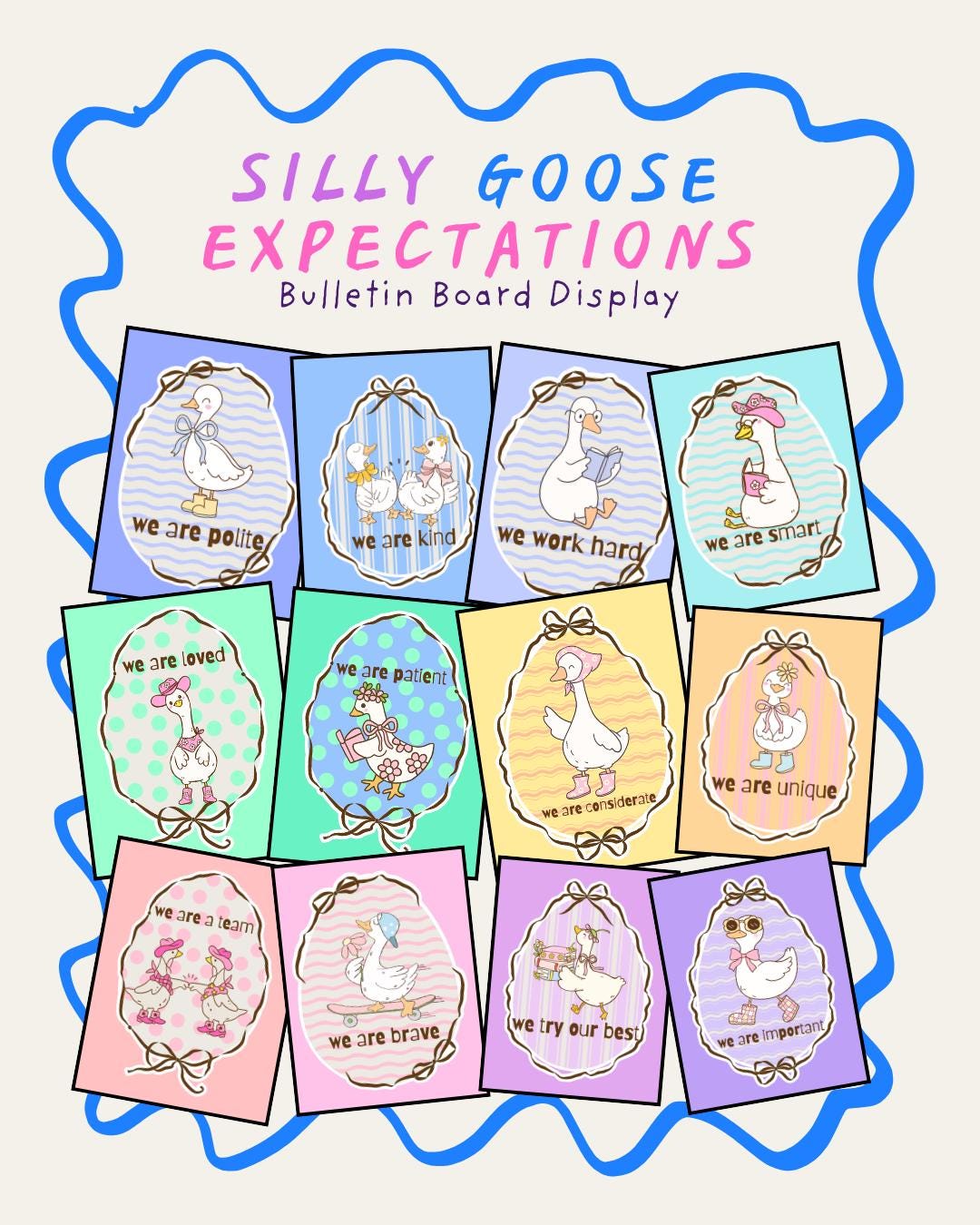 Rainbow Classroom Decor | Silly Goose Expectations Posters | Positive ...