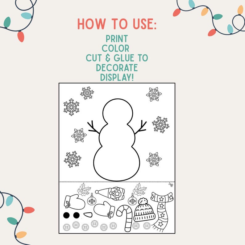 Christmas Cut & Paste Activity Pack – Printable Holiday Crafts (digital ...