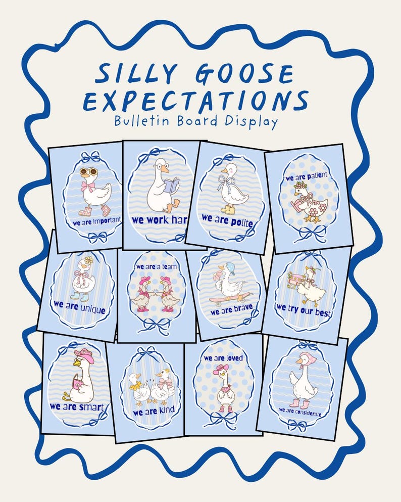 Goose Classroom Bulletin Board Kit: Silly Goose Decor (digital Download ...