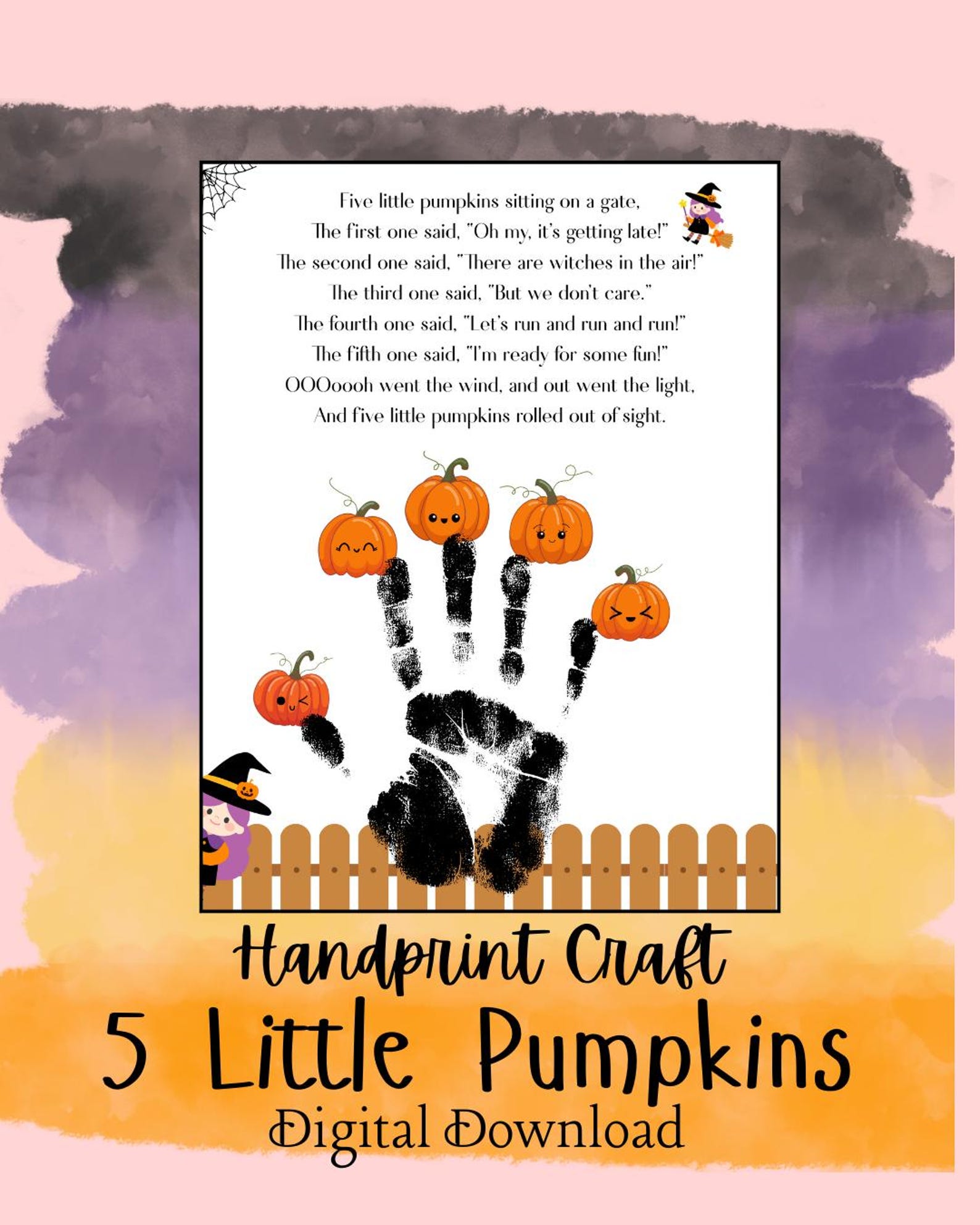 Five Little Pumpkins Handprint Craft | Kids Halloween Activity | Fall ...
