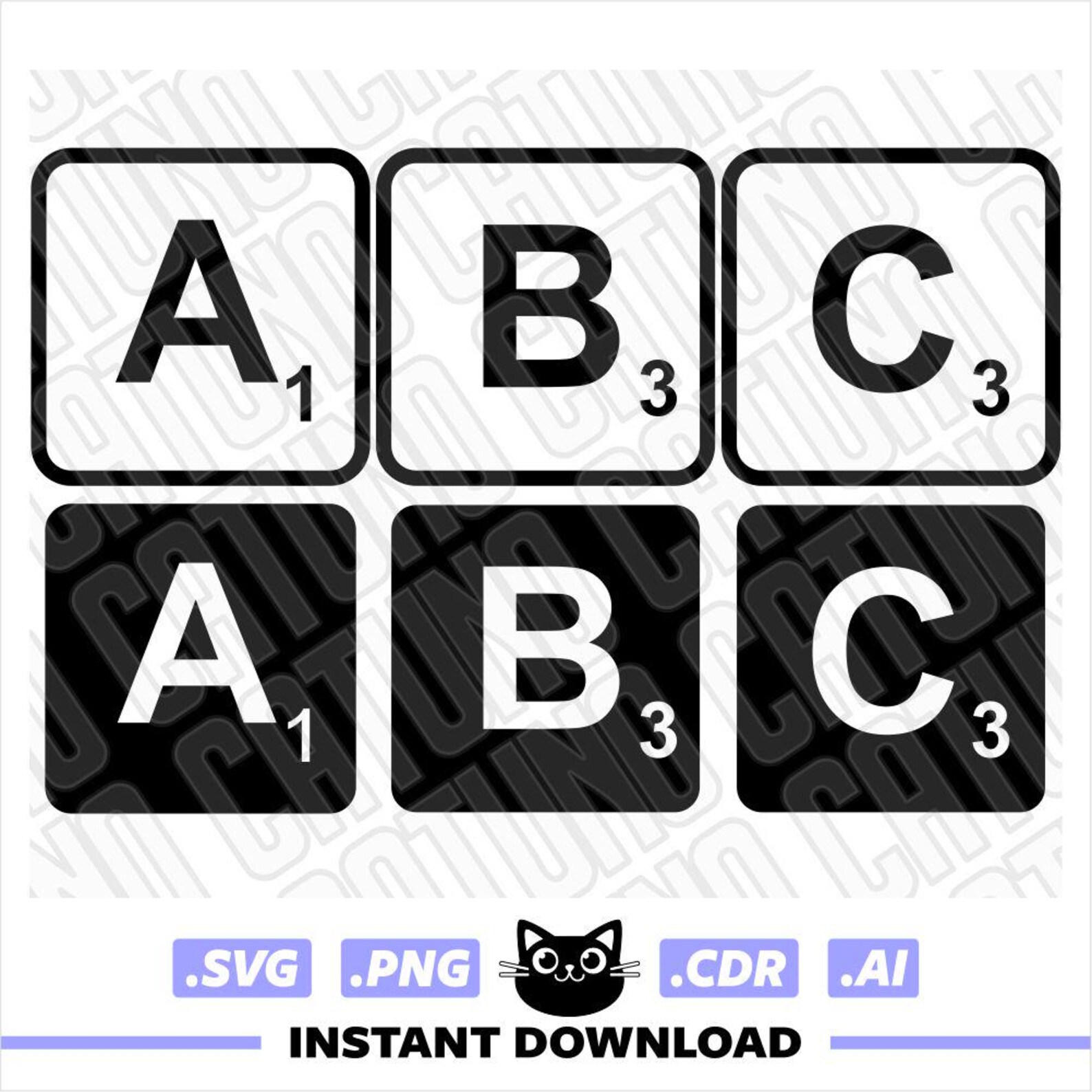 Scrabble Letters SVG | Full Alphabet Tile Set A-Z | Cricut and ...
