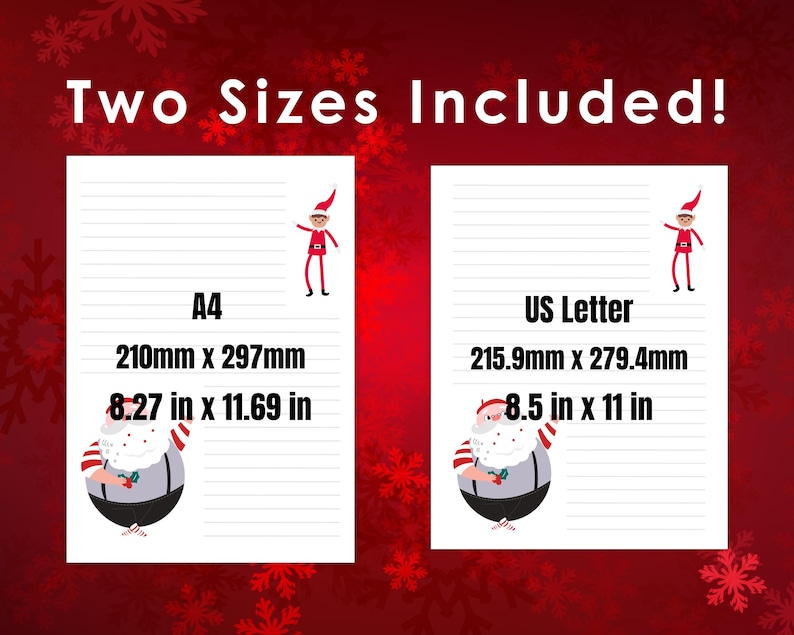 Printable Santa & Elves Christmas Stationery | Cute Holiday Letter ...
