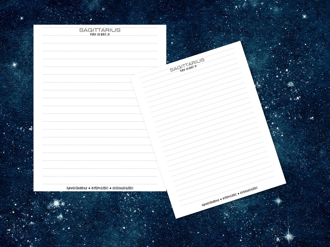 Sagittarius Zodiac Printable Stationery | Astrology Writing Paper | 8 ...