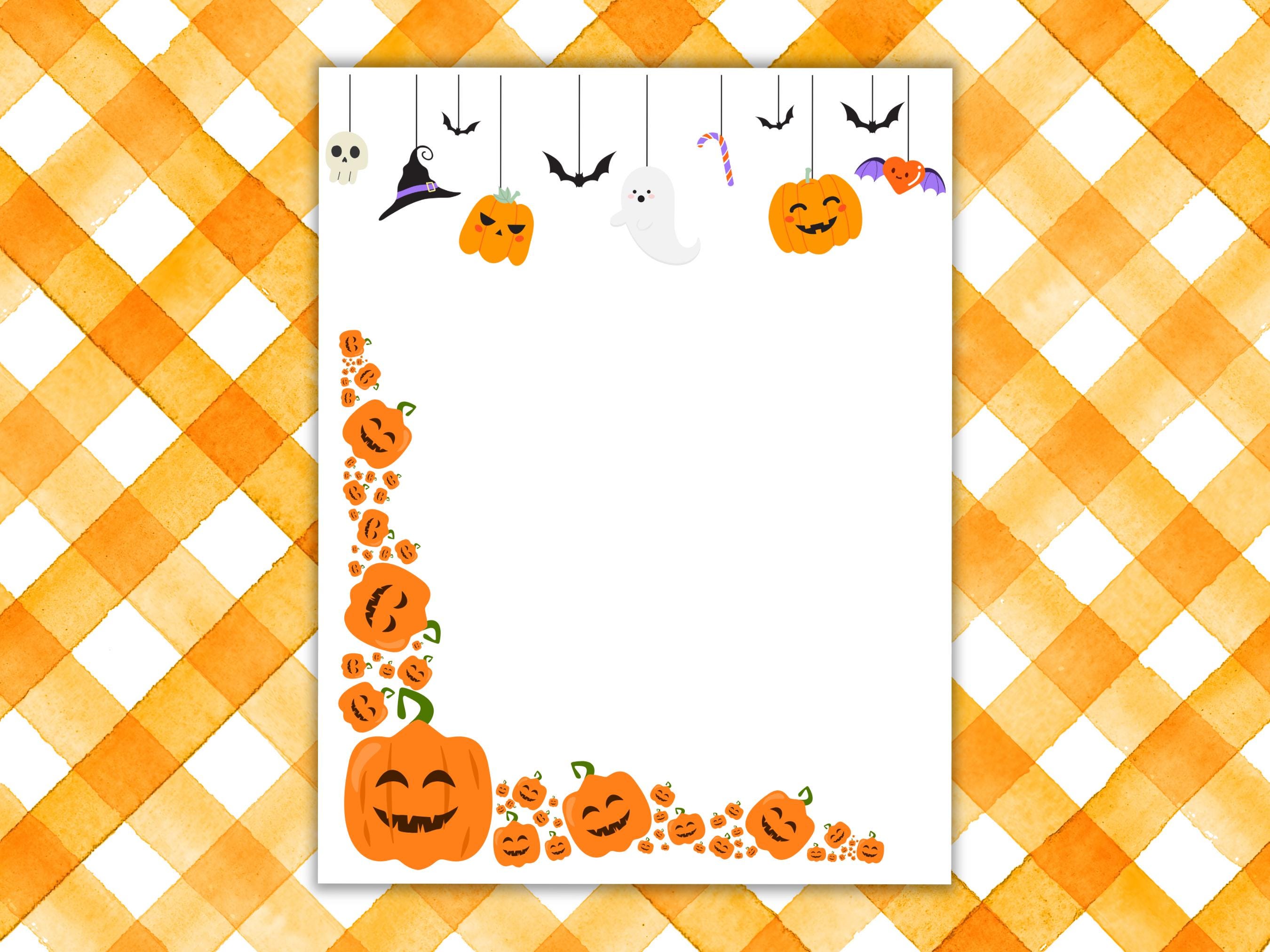 Halloween Digital Stationery | Cute Ghost & Pumpkin Printable Paper ...