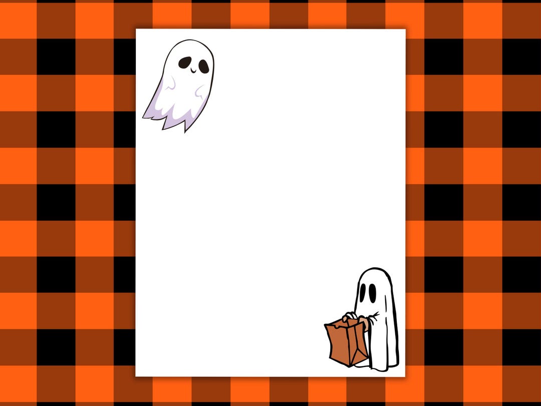 Halloween Cute Ghosts Trick-or-treat Stationery – Printable Paper | 4 ...