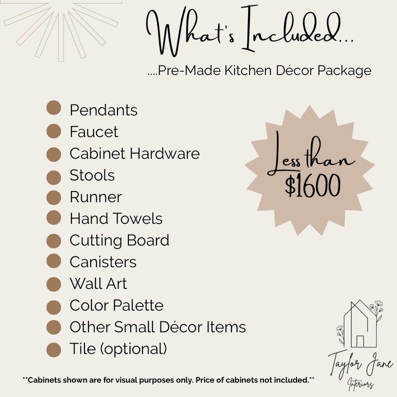 Farmhouse Kitchen Decor Package | Pre-made Interior Design Mood Board ...