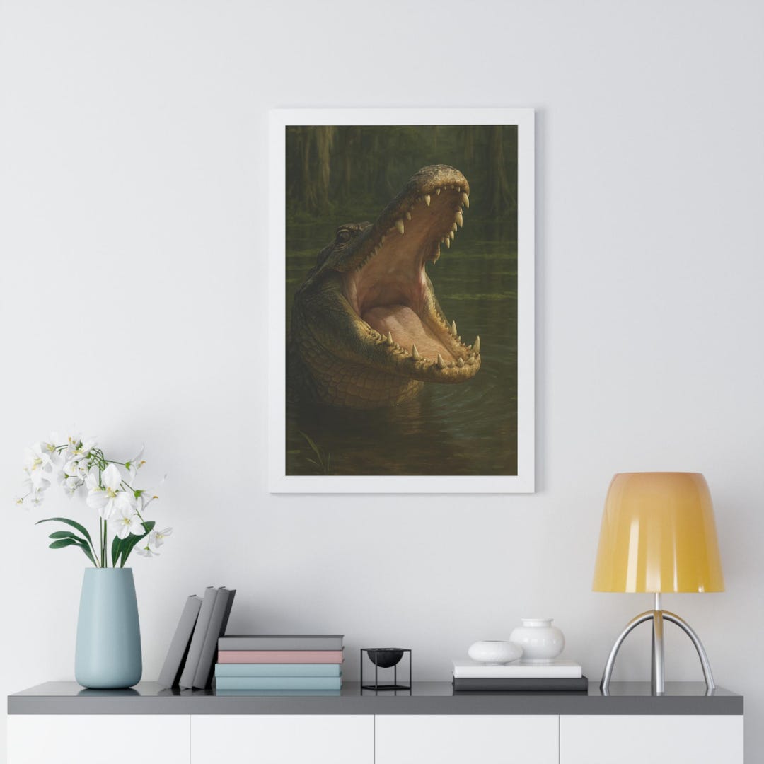 Alligator Wall Art, Wildlife Print, Living Room Decor, Alligator Decor ...