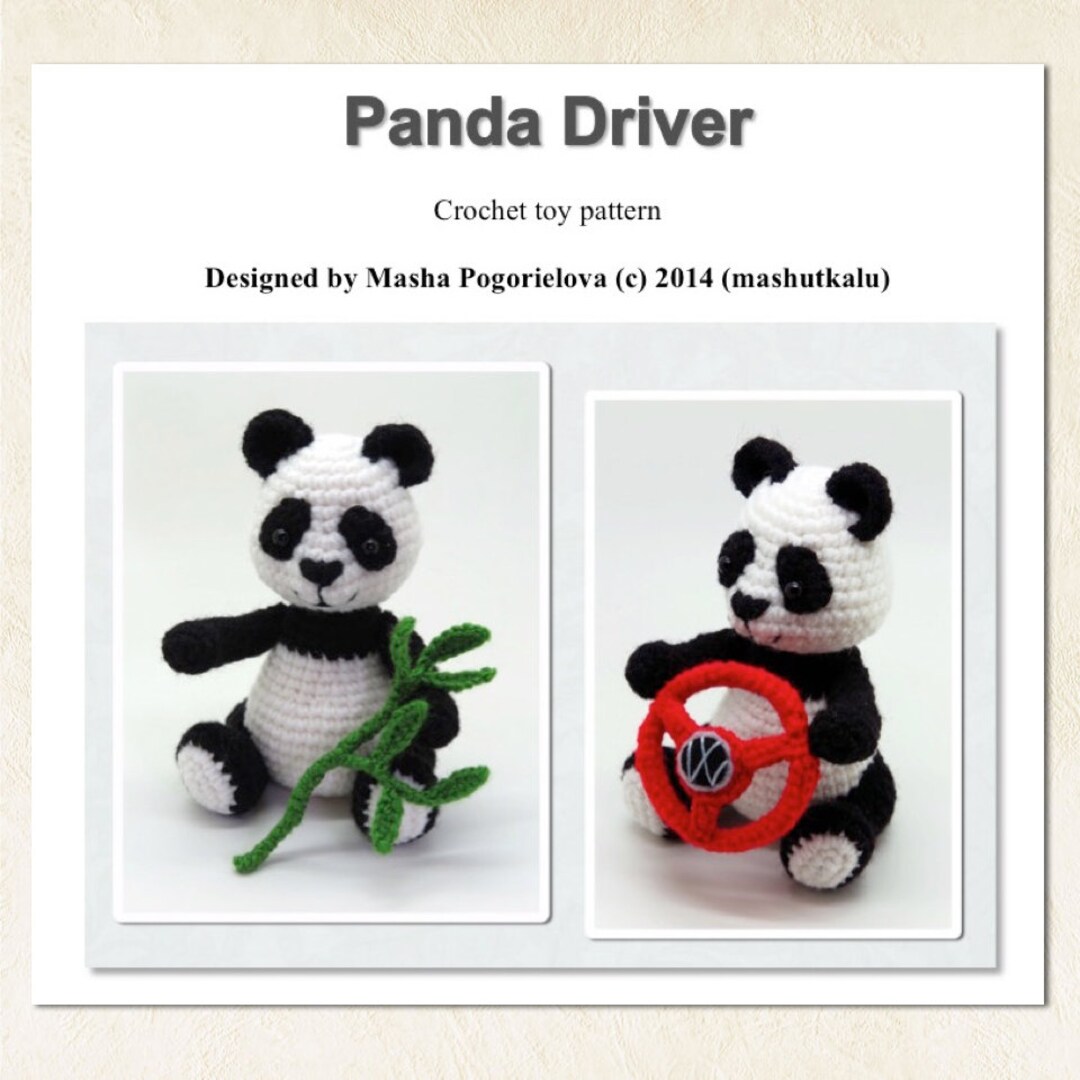 Panda Driver - Pdf Crochet Toy Pattern - Amigurumi Bear Pattern - New ...