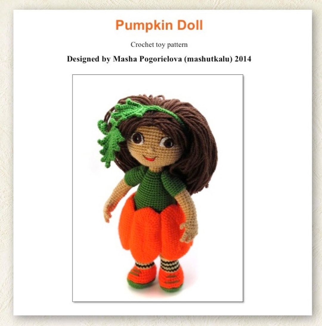 Pumpkin Doll Pattern - Pdf Crochet Toy Amigurumi Tutorial - Etsy