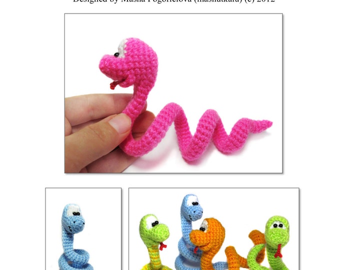 Little Snake Pdf Crochet Toy Pattern Amigurumi Pattern | Etsy