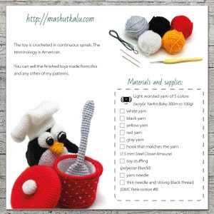 Penguin Cook - Pdf Crochet Toy Pattern - Amigurumi Pattern - Photo ...
