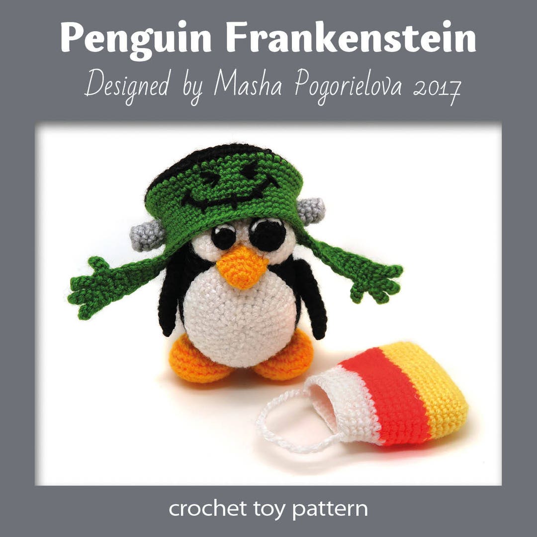 Penguin Frank - Halloween Crochet Toy Pattern, Amigurumi Frankenstein ...