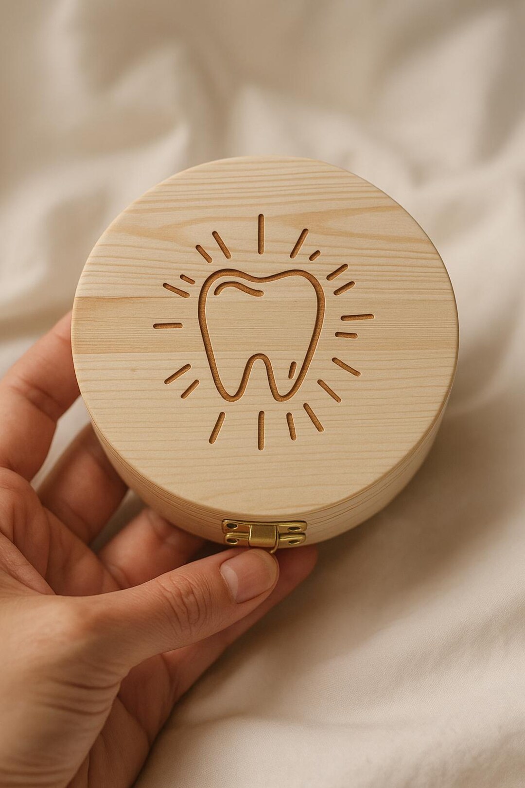 Wooden Baby Tooth Keepsake Box – Tooth Fairy Memory Holder – Natural ...