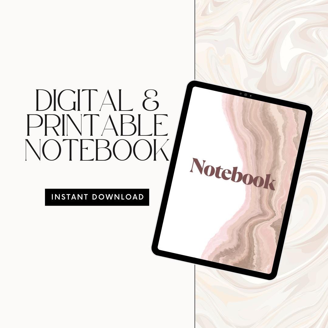Pink Marble Effect Lined Notebook - Digital Download - Etsy