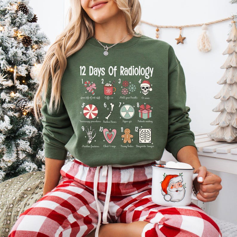 12 Days of Radiology Christmas Shirt, RAD Tech Holiday Tshirt, Xray ...