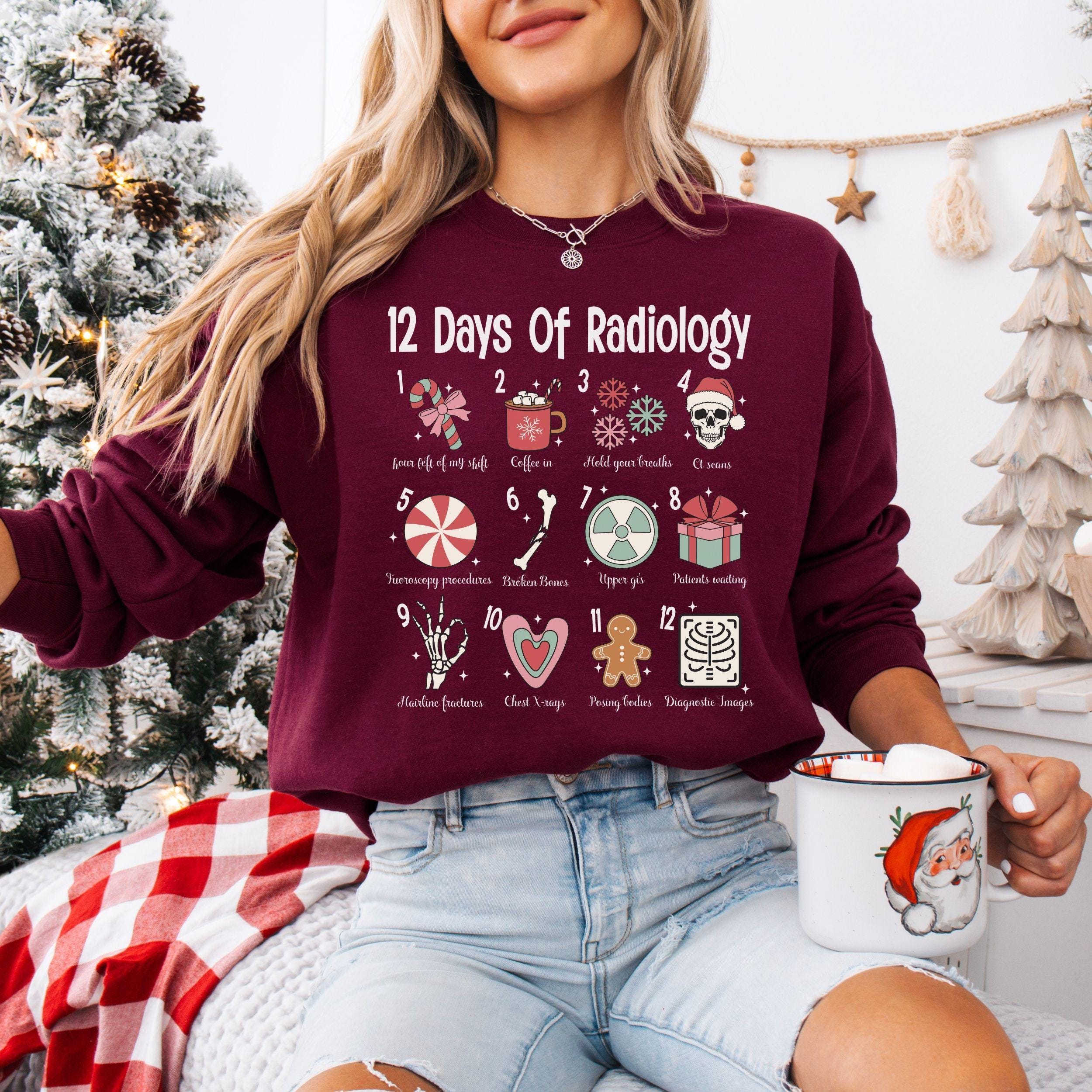 12 Days of Radiology Christmas Shirt, RAD Tech Holiday Tshirt, Xray ...