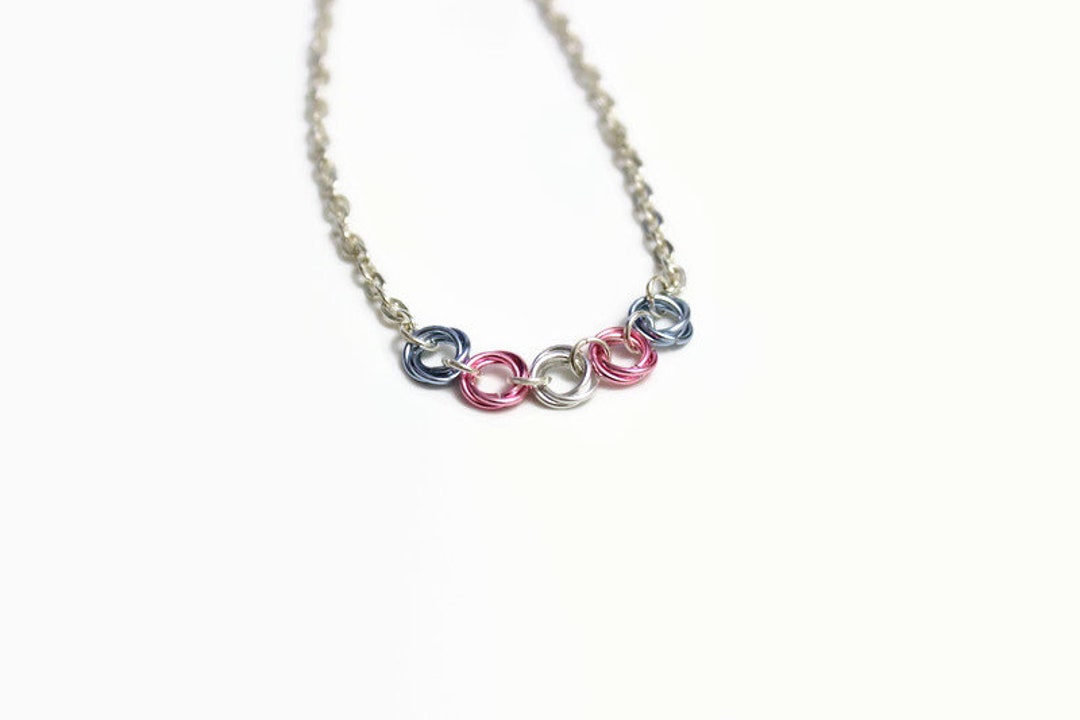 Trans Pride Necklace, Trans Pride Flag Necklace - Etsy