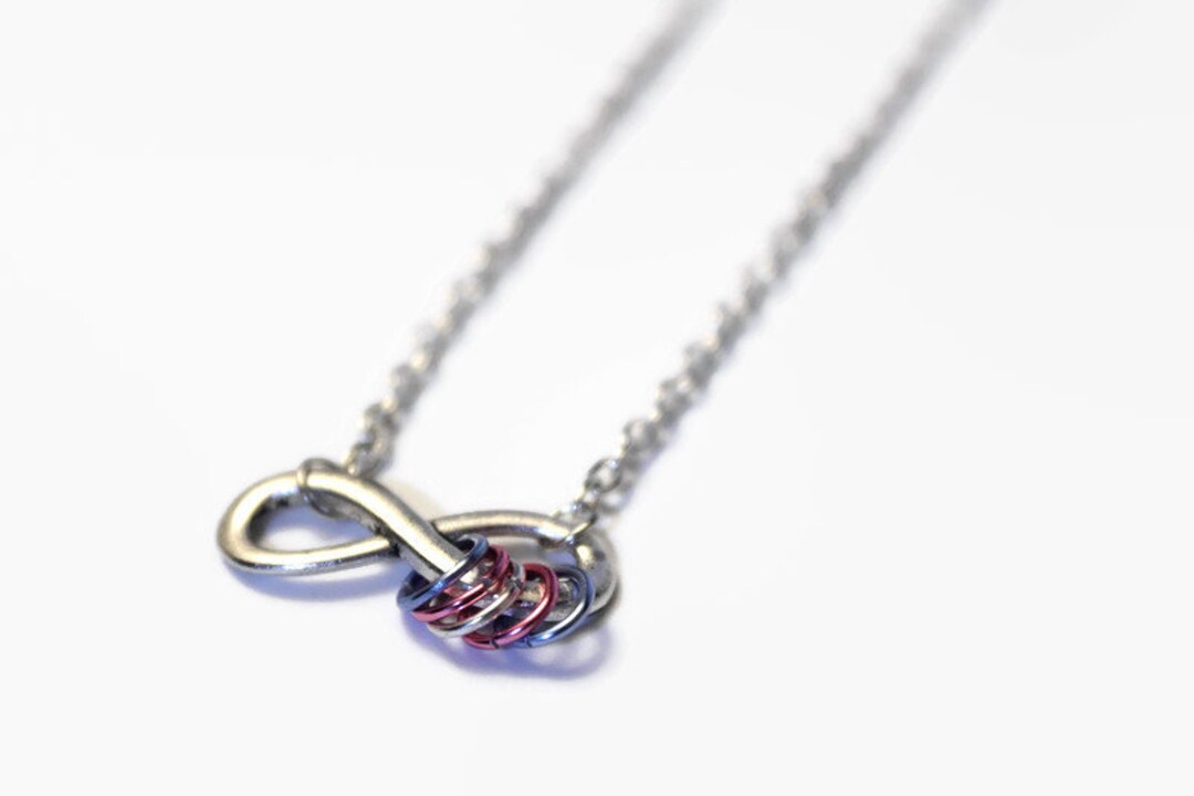 Trans Pride Necklace With Infinity Symbol, Trans Infinity Necklace - Etsy