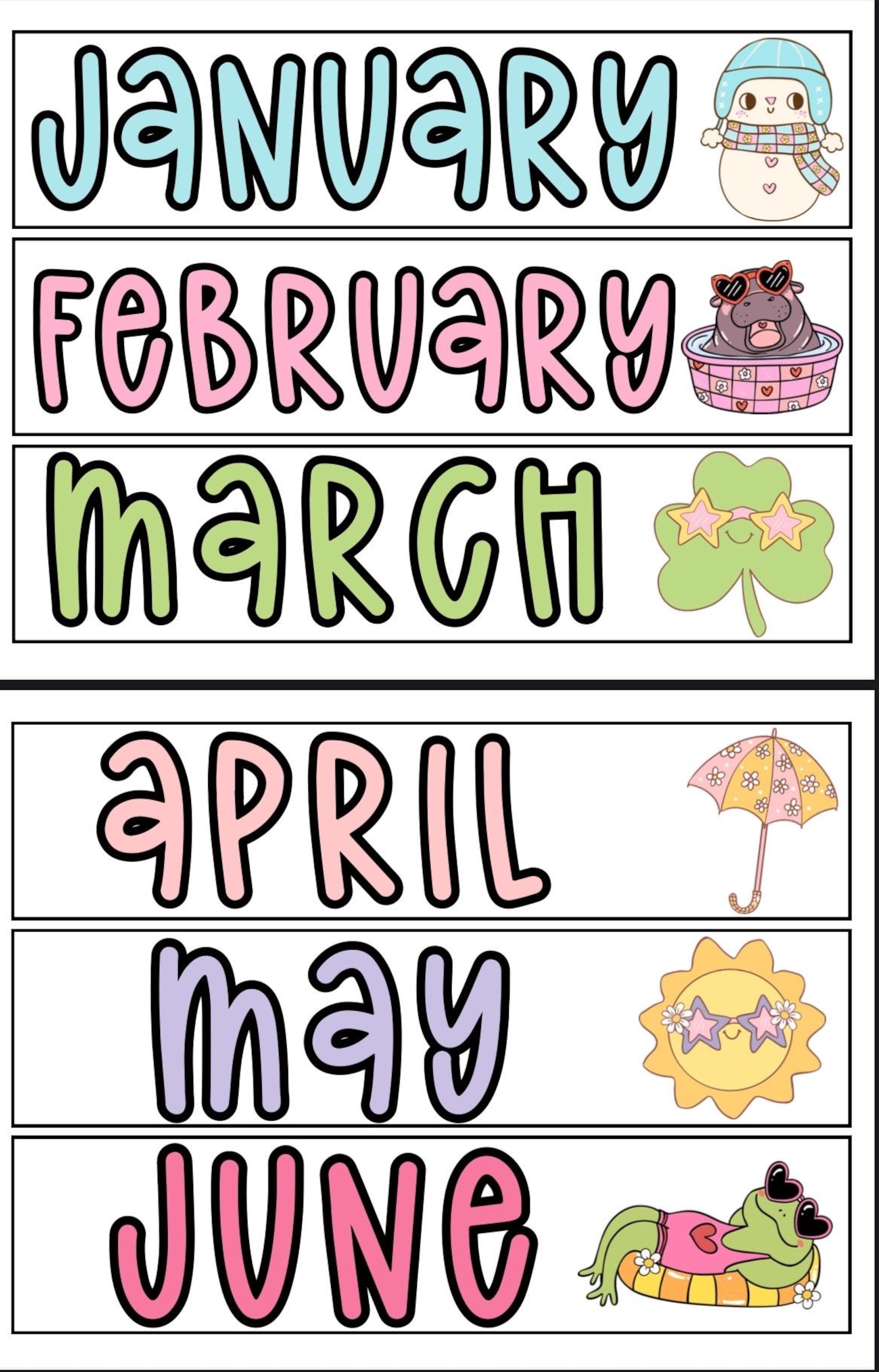 Classroom Bin Labels: Monthly Organization (8.5x11 In) - Etsy