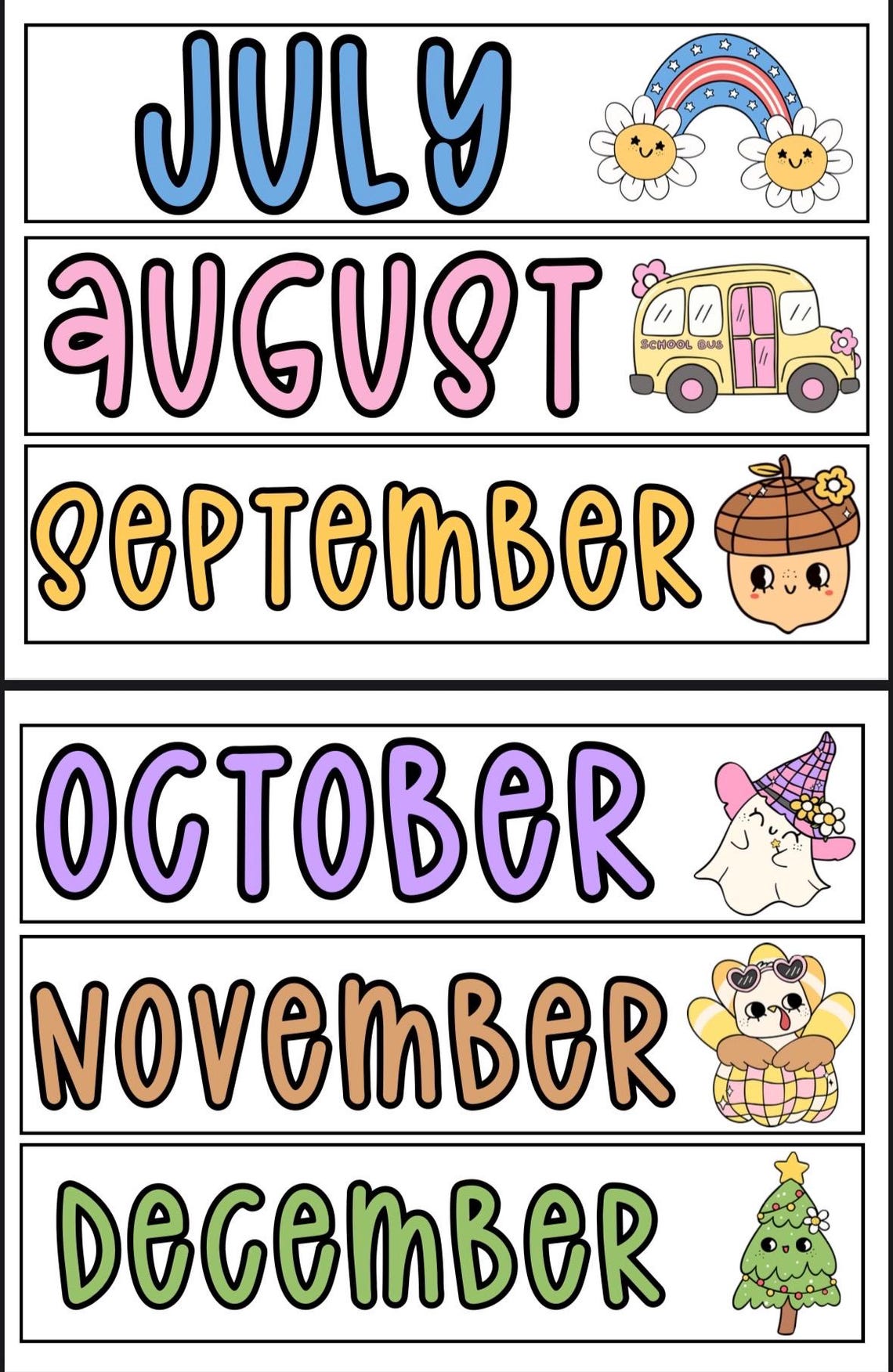 Classroom Bin Labels: Monthly Organization (8.5x11 In) - Etsy