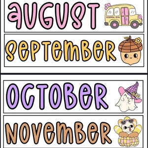 Classroom Bin Labels: Monthly Organization (8.5x11 In) - Etsy