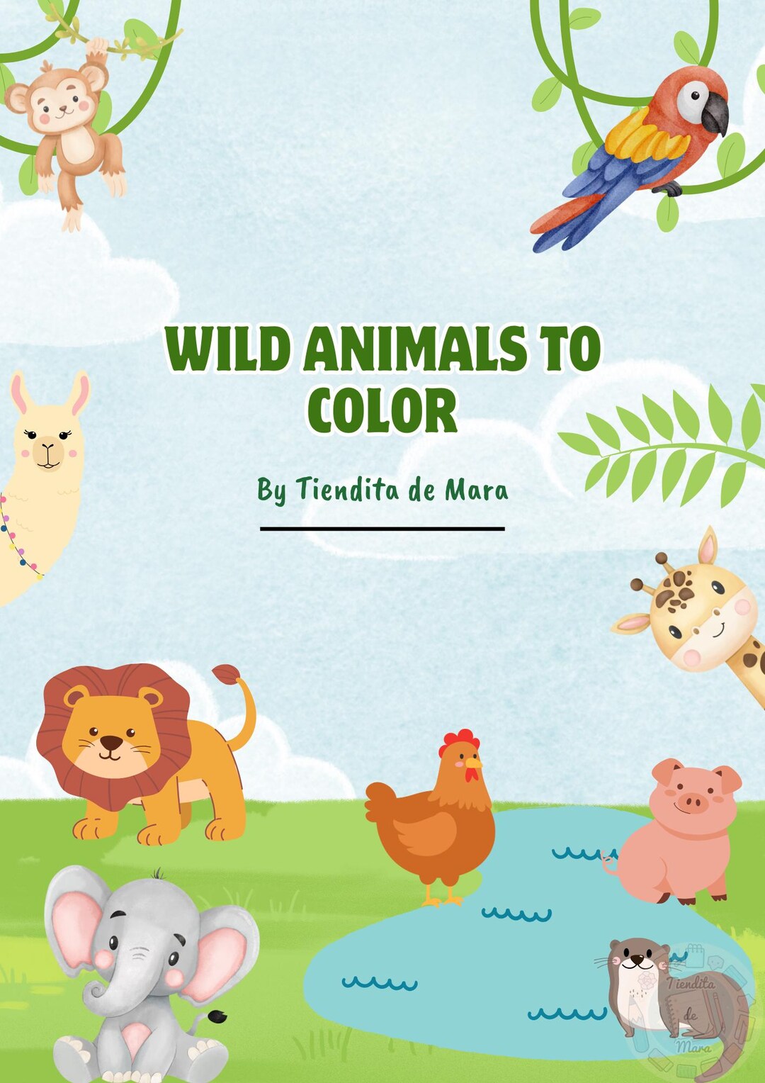 Animals in Their Habitat Coloring Book for Kids – Printable Nature and ...