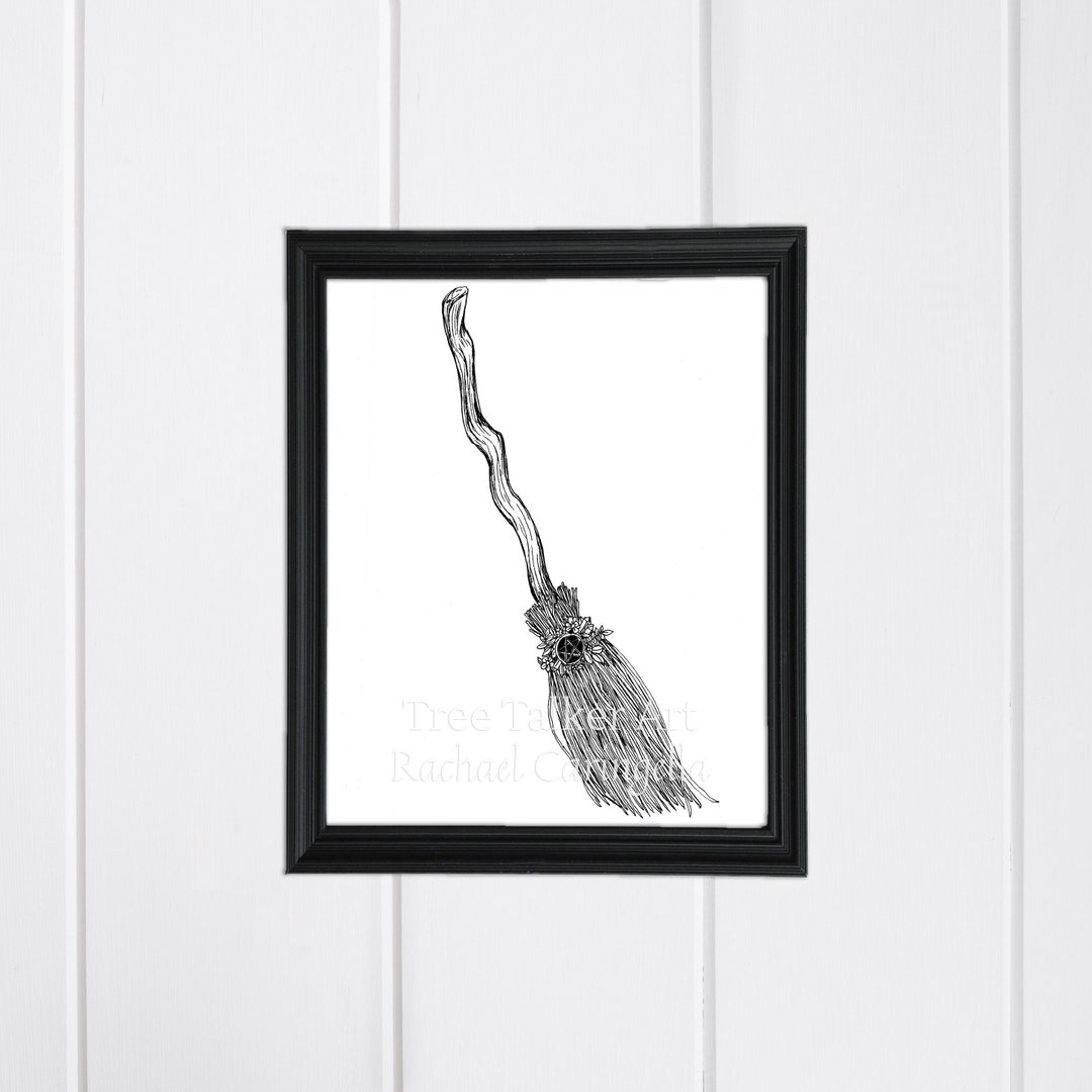 Besom Drawing Black and White- Giclee Fine Art Print - Pen and Ink ...