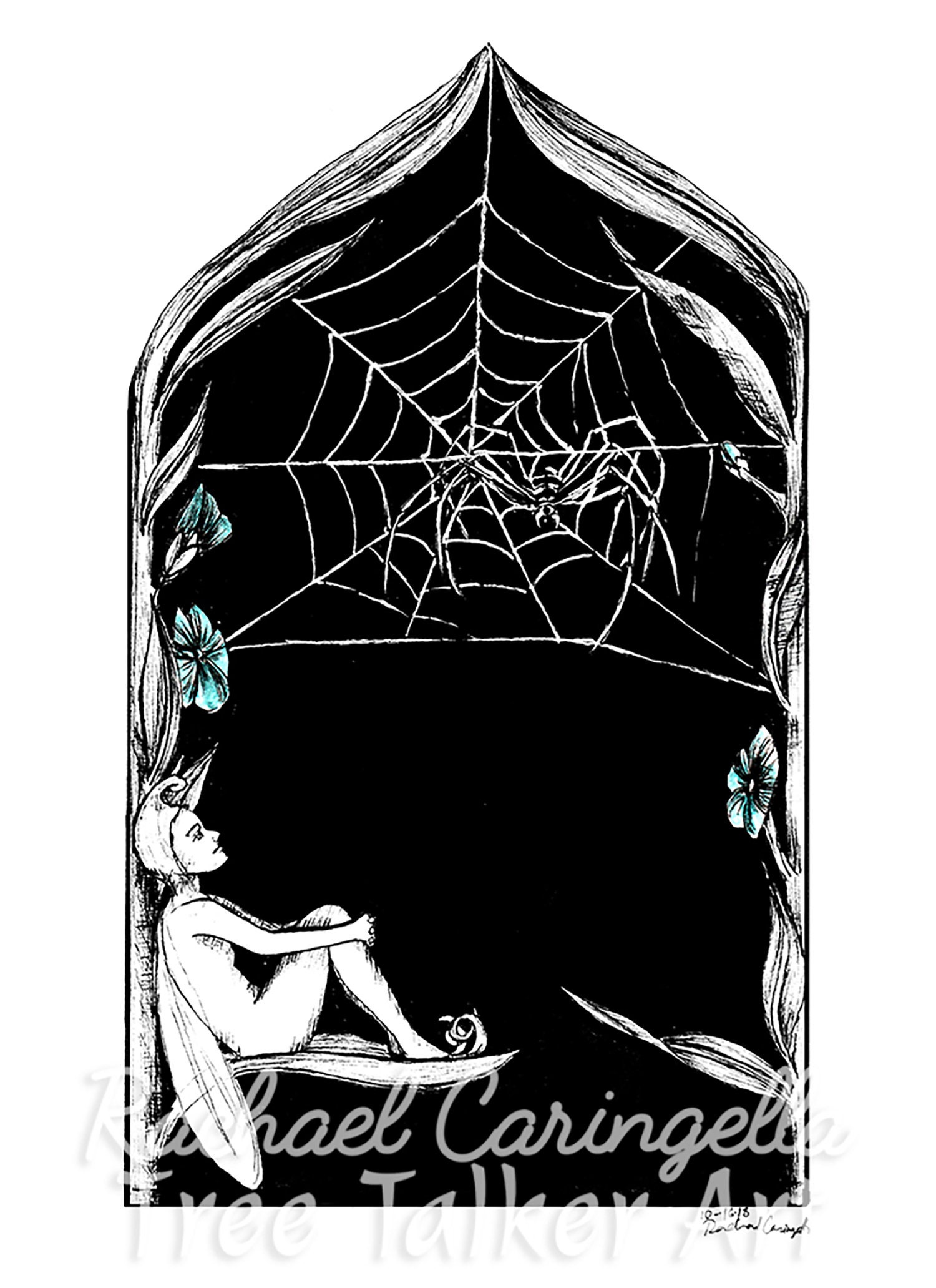 Fairy and Spider Illustration Giclee Fine Art Print Pen | Etsy