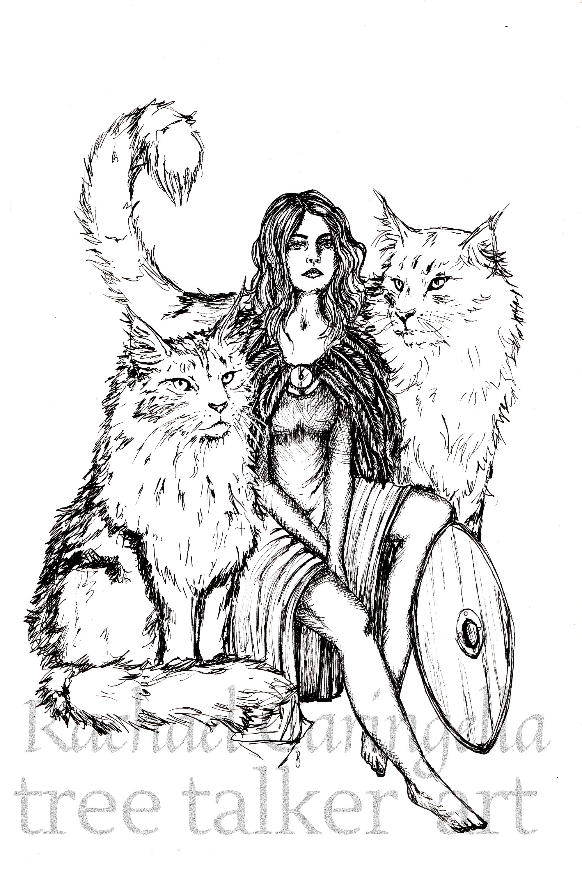 Fine Art Print of Goddess Freya Watercolor and Ink - Etsy Canada