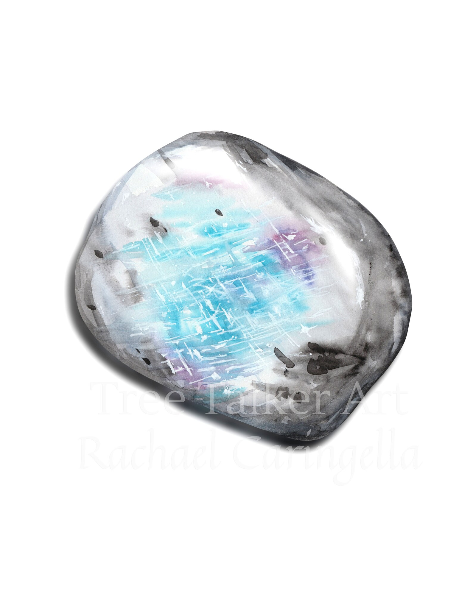 Moonstone Fine Art - Watercolor Crystal Painting - Crystal Art - Giclee ...