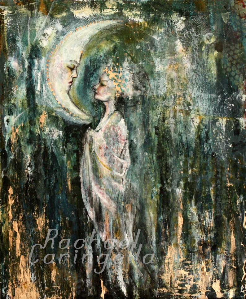 Moon Goddess Art Print Fine Art Print Lunar Priestess - Etsy