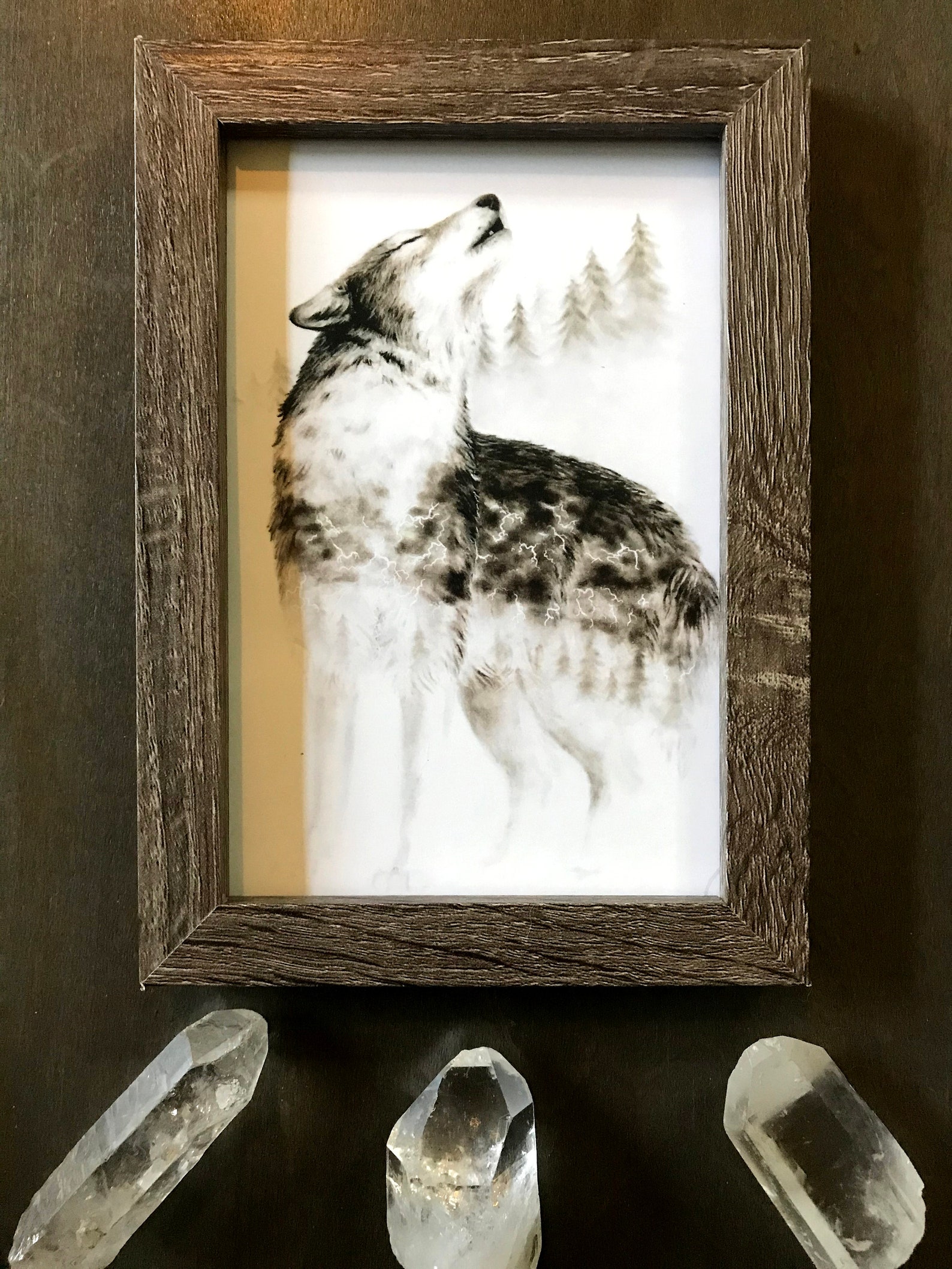 Wolf Song - Wolf Art- 4x6 Art Print- Mini Art Print of Howling Wolf by ...