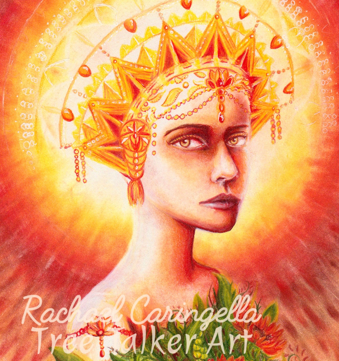 The Sun Tarot Oracle Card Art the Sun Card Tree Talker | Etsy