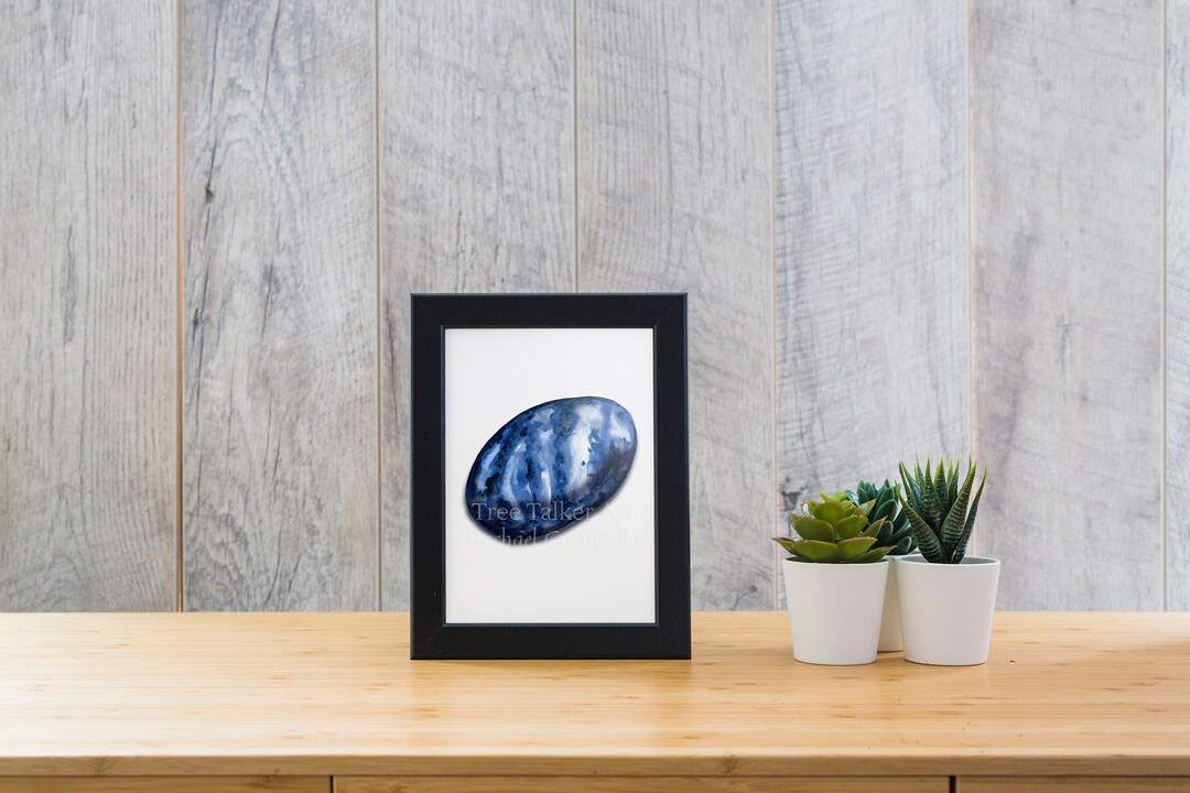Sodalite Fine Art - Watercolor Crystal Painting - Crystal Art - Giclee ...