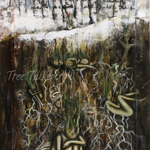 Mixed Media Tree Art - Surreal Mixed Media Art - Large Giclee Art Print ...