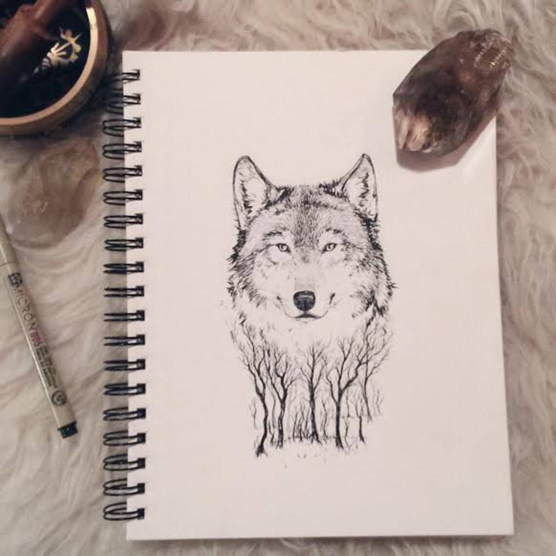 Black and White Wolf Drawing Giclée Art Print Wolf - Etsy