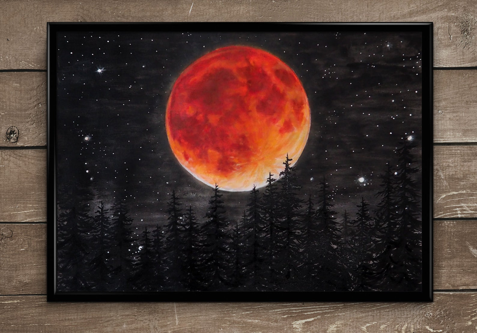 Lunar Eclipse Giclee Print - Blood Moon Art by Rachael Caringella ...