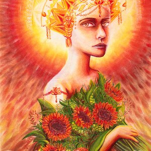 The Sun - Tarot Oracle Card Art - the Sun Card- Tree Talker Art ...