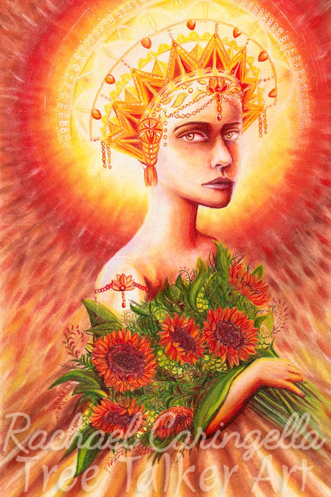 The Sun - Tarot Oracle Card Art - the Sun Card- Tree Talker Art ...