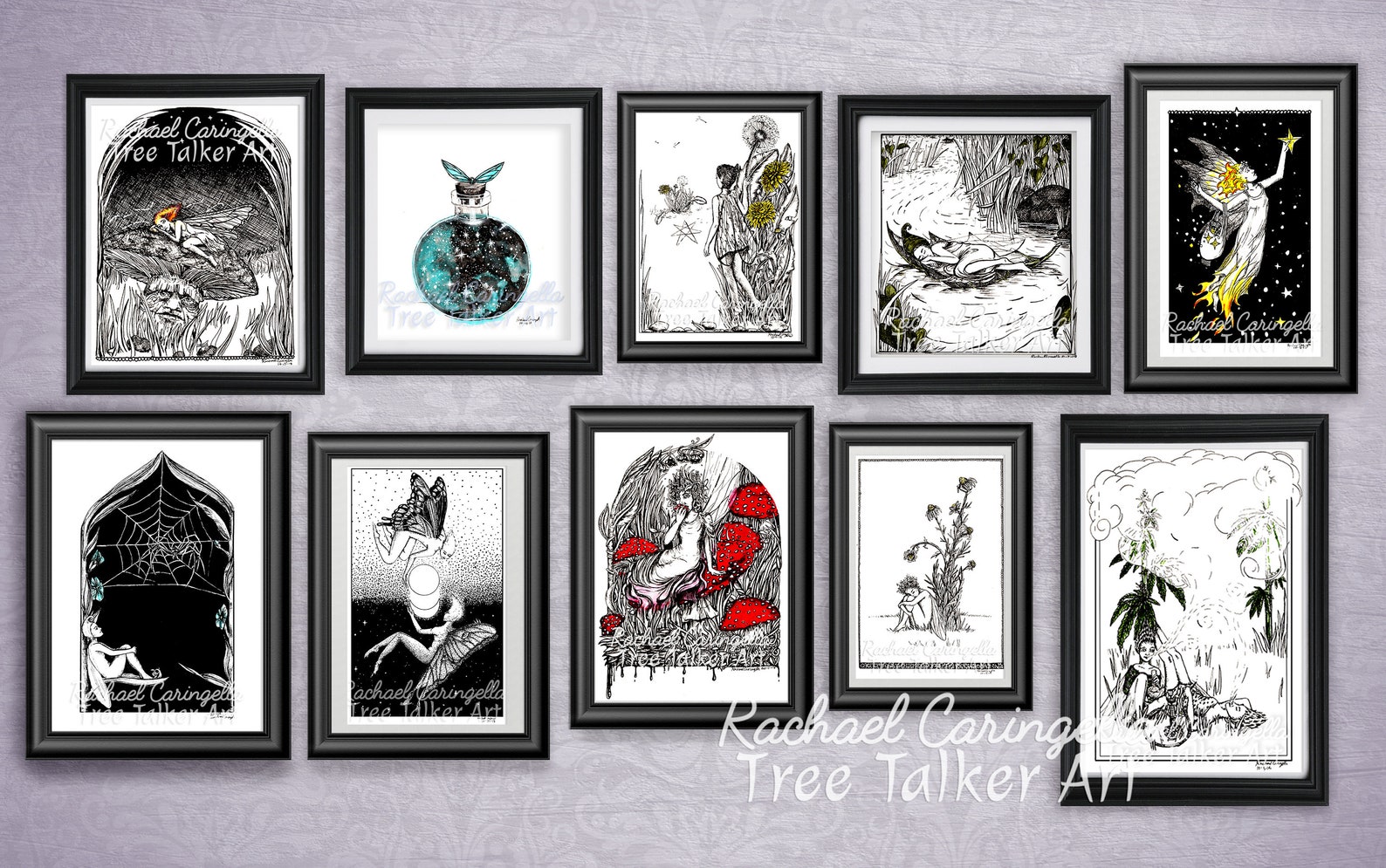 Star Light Fairy Illustration - Giclee Fine Art Print - Pen and Ink ...