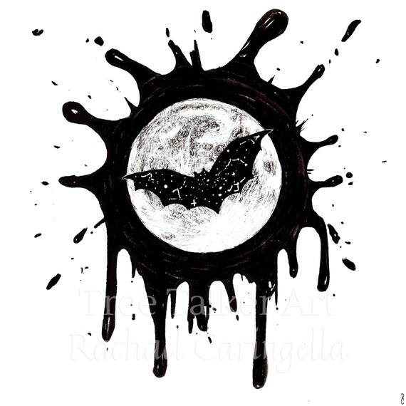 Bat Moon Sketch Moon And Bat Mobile Printable Moon And Bat Craft