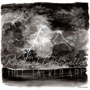 Stormy Nights Illustration- Giclee Fine Art Print - Pen and Ink ...