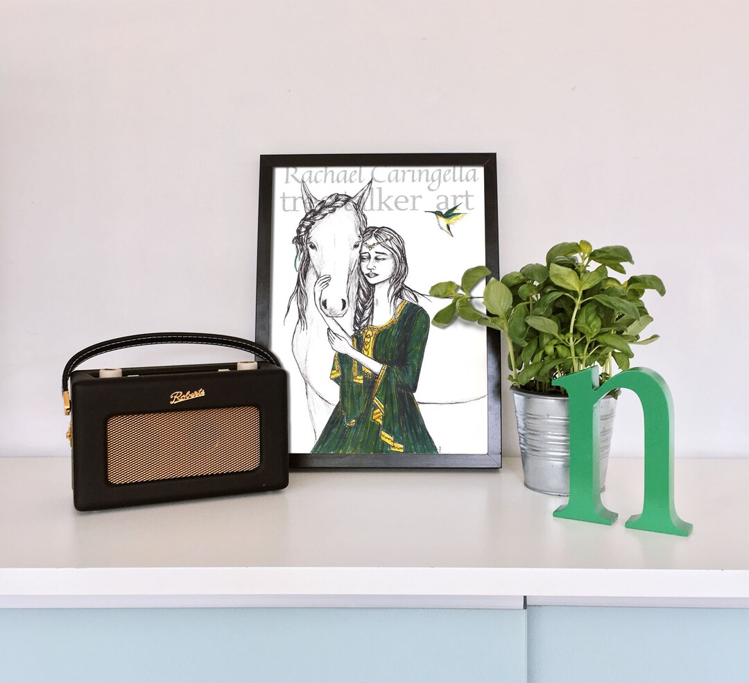 Fine Art Print of Goddess Rhiannon- Watercolor and Ink Illustration of ...