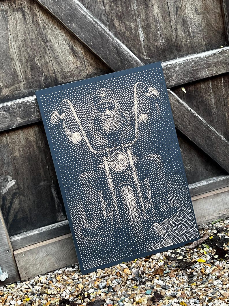 Neil Makes Stipple Art CNC Cut MDF Dot Painting - Easy Rider - Etsy