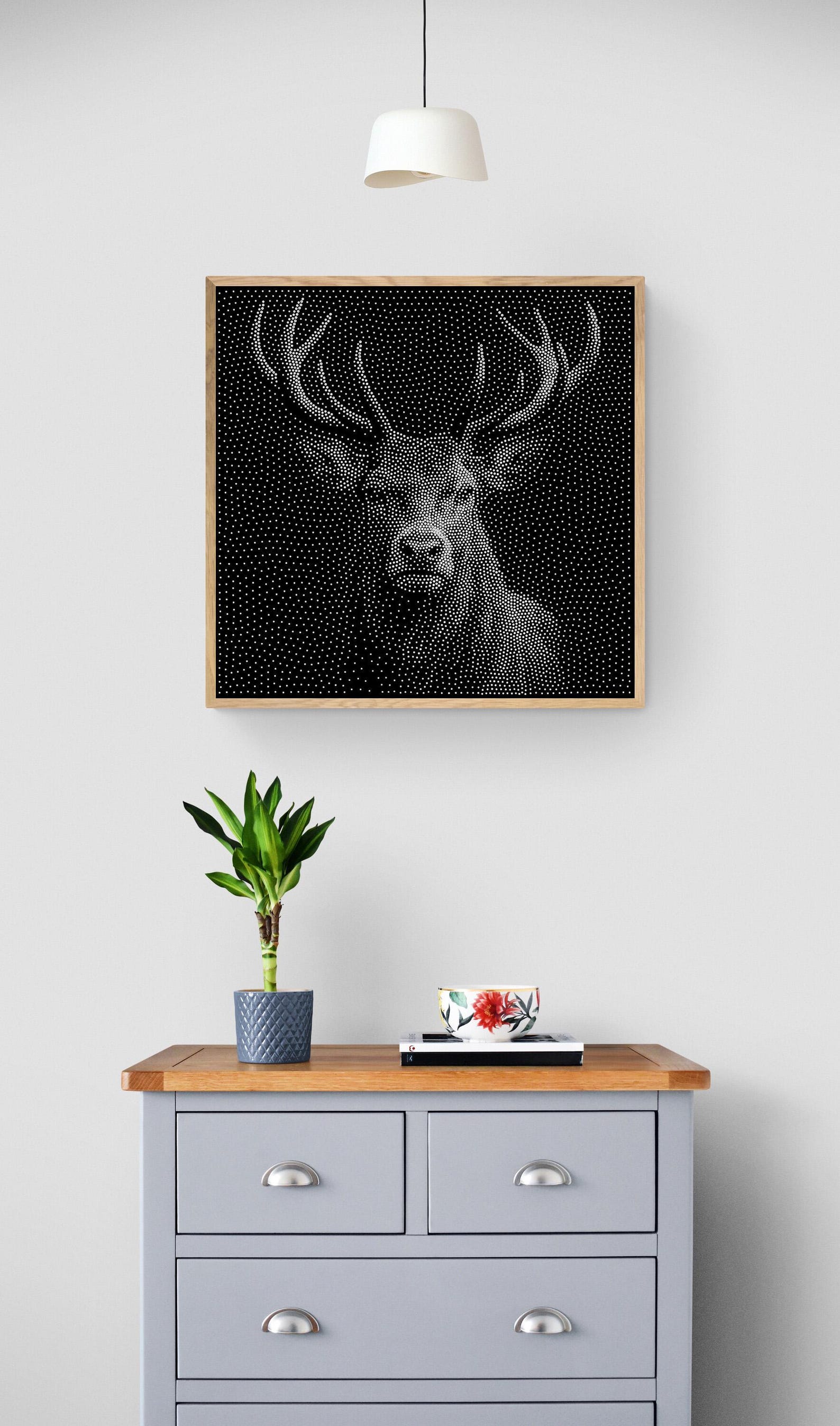 Stag Deer Stipple Art Vector Image CNC Router Laser Engraving File ...
