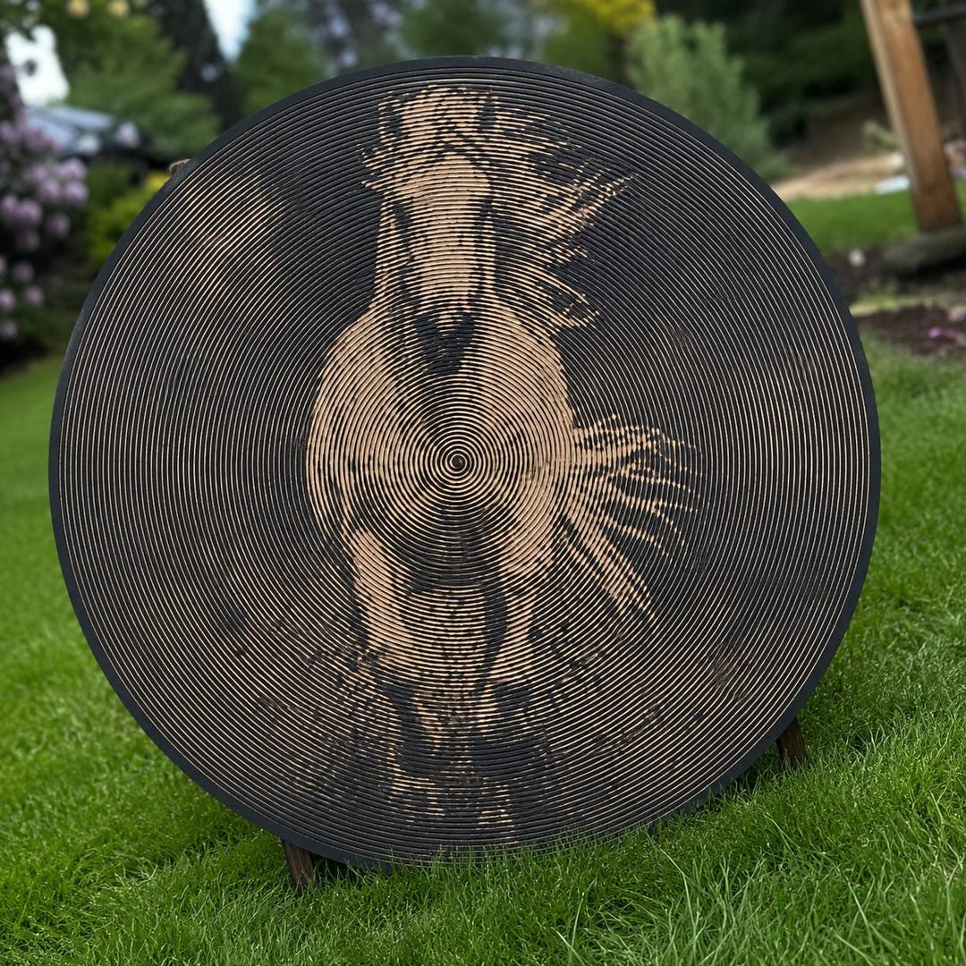 Galloping Horse Spiral Art V-carve CNC Router File Download (svg, Dxf ...