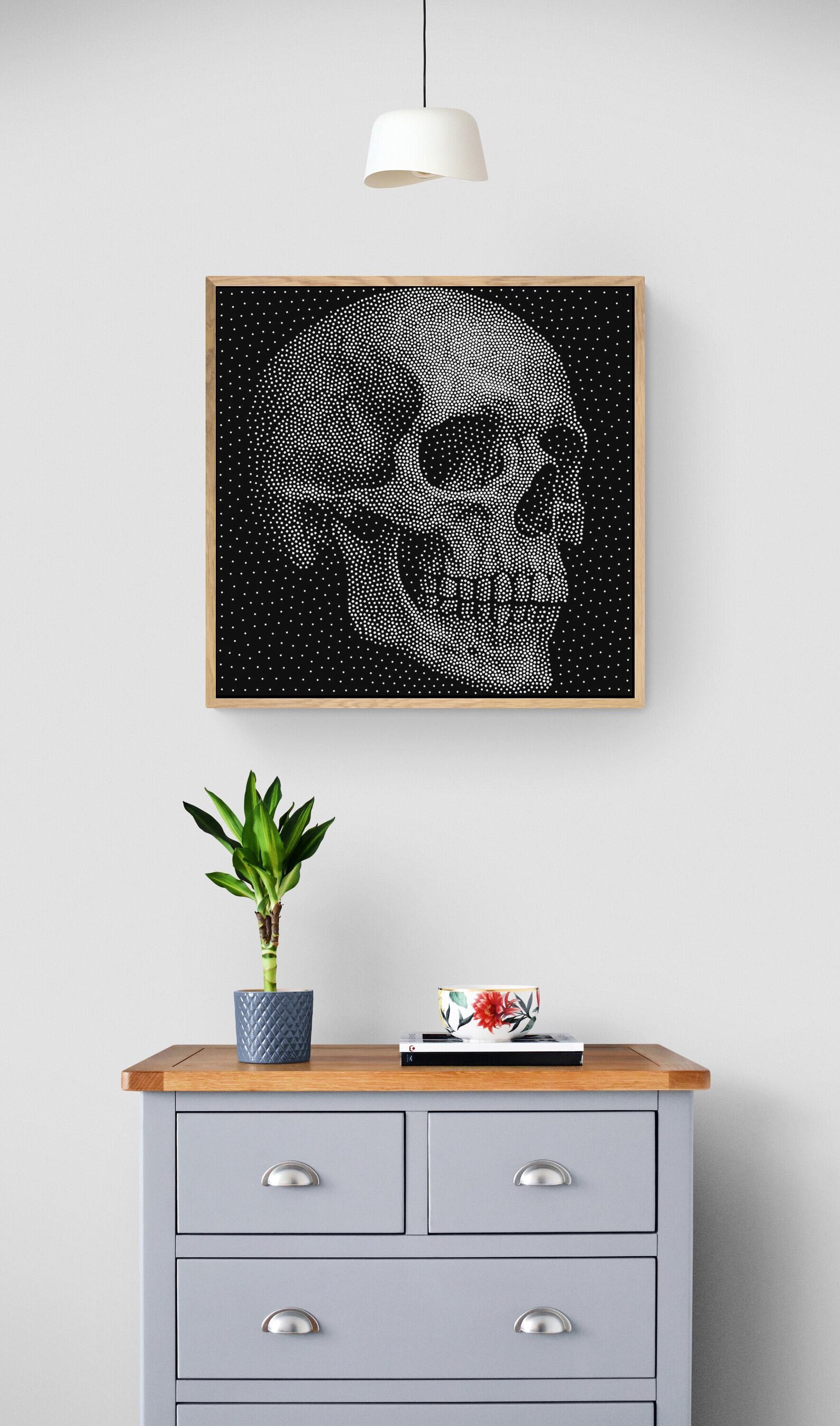 Human Skull Stipple Art Vector Image CNC Router Project / Laser ...